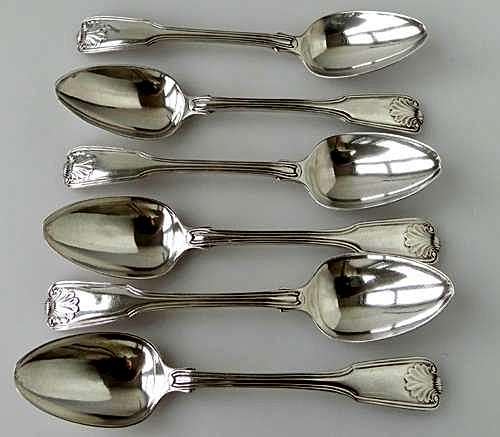 Antique silver tea and egg-spoons
